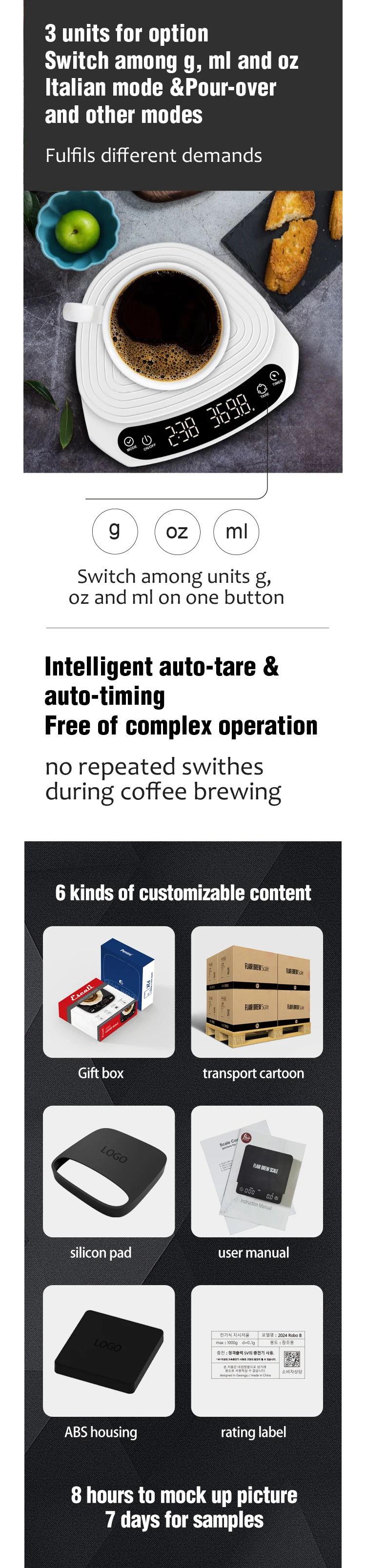 Timemore Smart Coffee Scale Balance De Cuisine With Timer For Barista ...