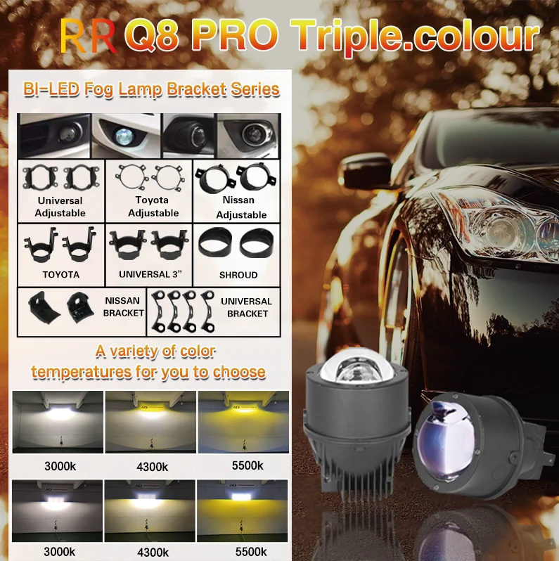 Rr Q8 Pro Bi Led Fog Projector Lens Fog Lamp For Auto Lighting System ...