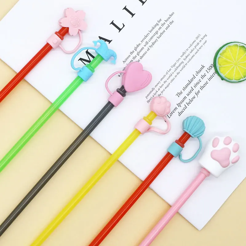 BPA Free Cute Flower Straw Toppers for Tumblers Dust-Proof Drinking ...