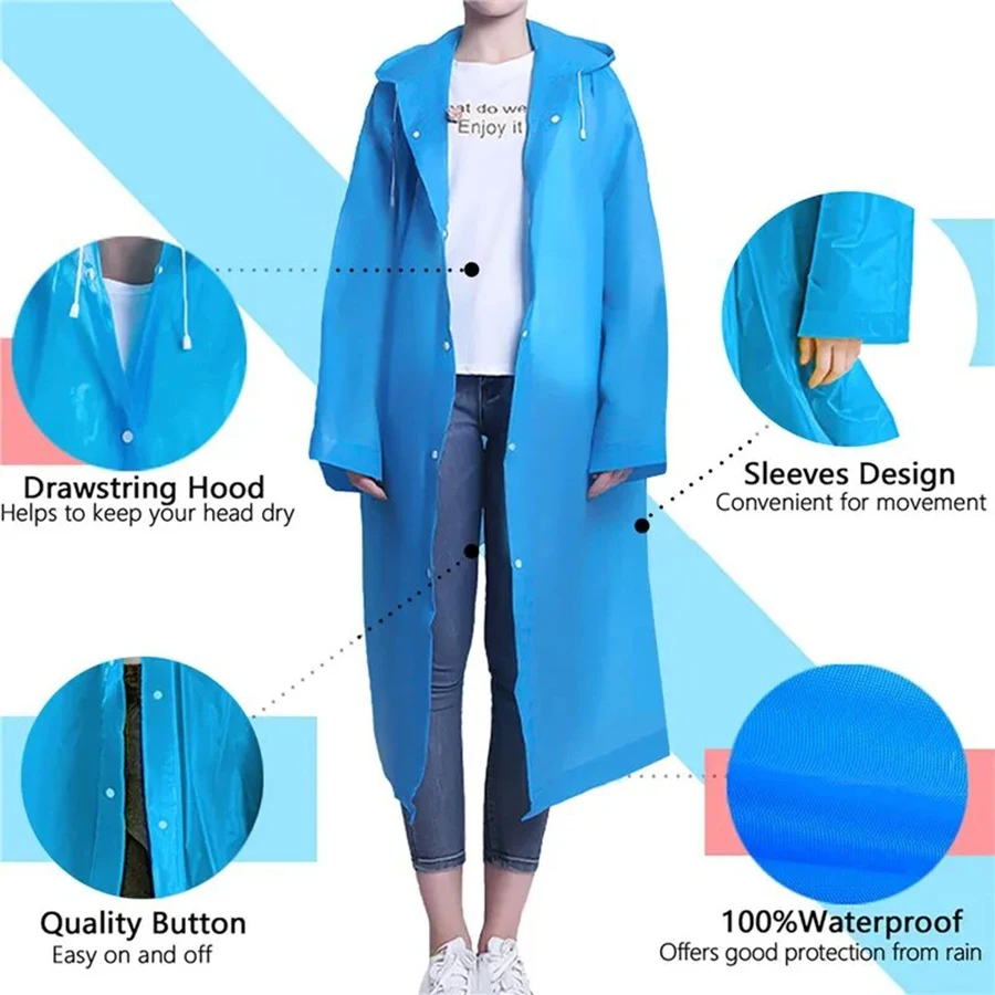 Custom Logo Print EVA Raincoat - Eco-Friendly & Waterproof