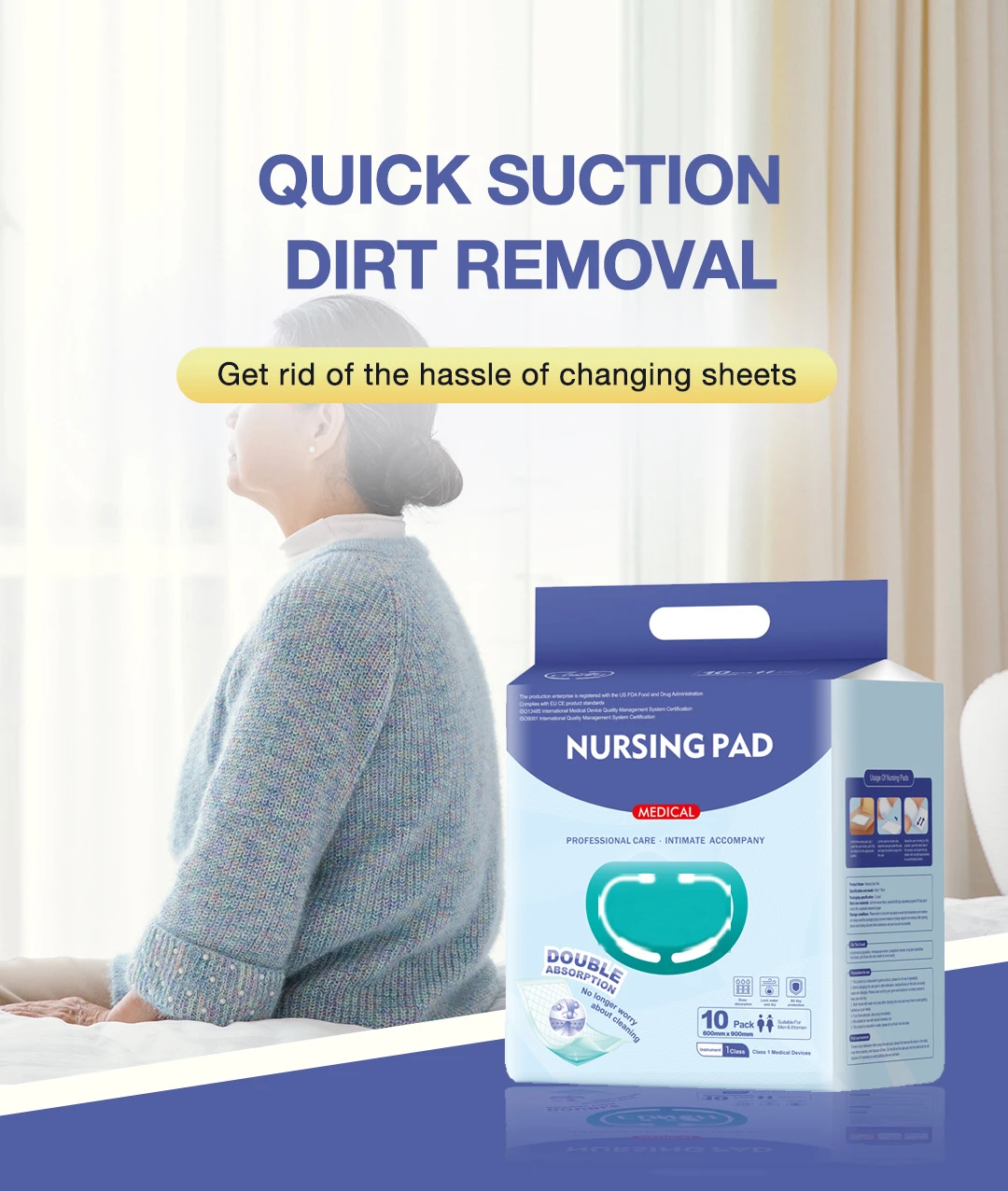 Oem Brand Adult Disposable Underpad Blue Or White Medical Underpad ...