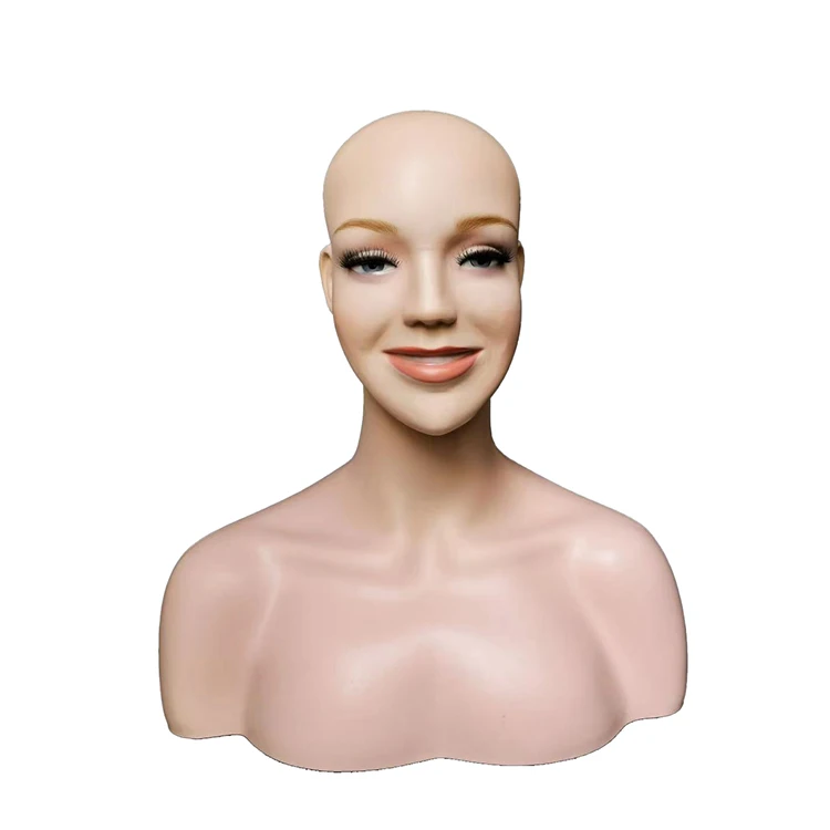 PVC Realistic Smiling Mannequin Head 2021 Smile Mannequin Head for Wig ...