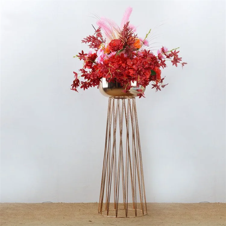 Road Lead Flower Stand Hotel Home Vases Wedding Metal Plating Table ...