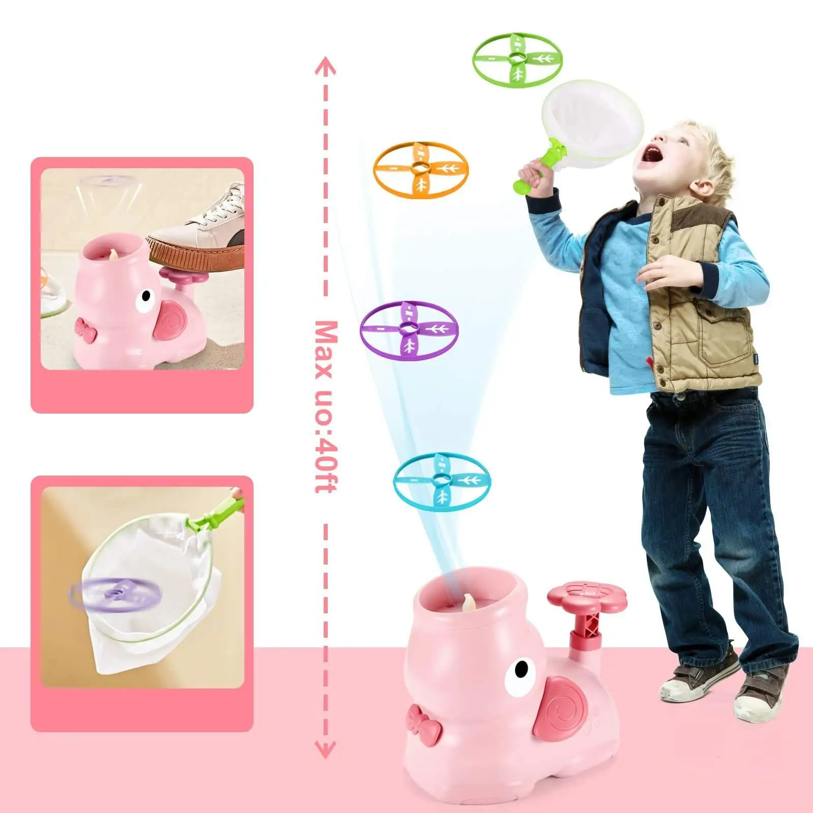 Outdoor Elephant Ufo Toy Flying Saucer Bamboo Dragonfly Shooting Flying ...