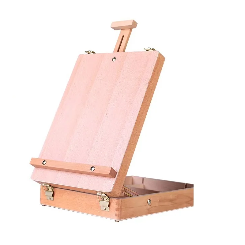 Keep Smiling Oil Painting Adjustable Wooden Sketch Box Display Easel ...