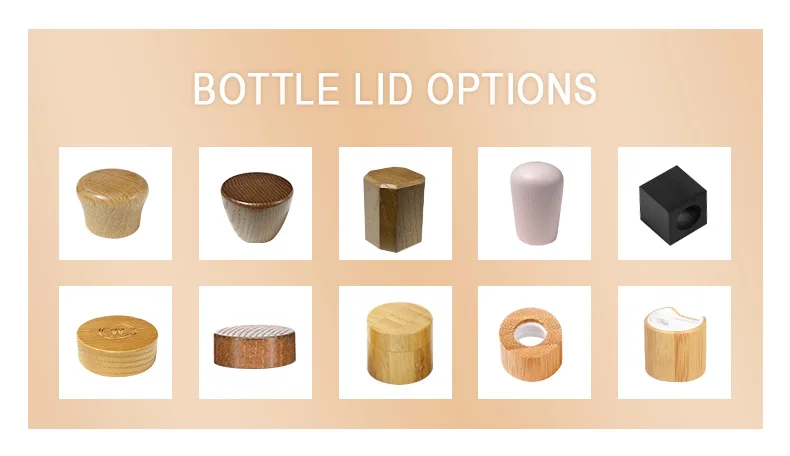 Customizable Wooden Lid Wood Bottle Caps for Cosmetics