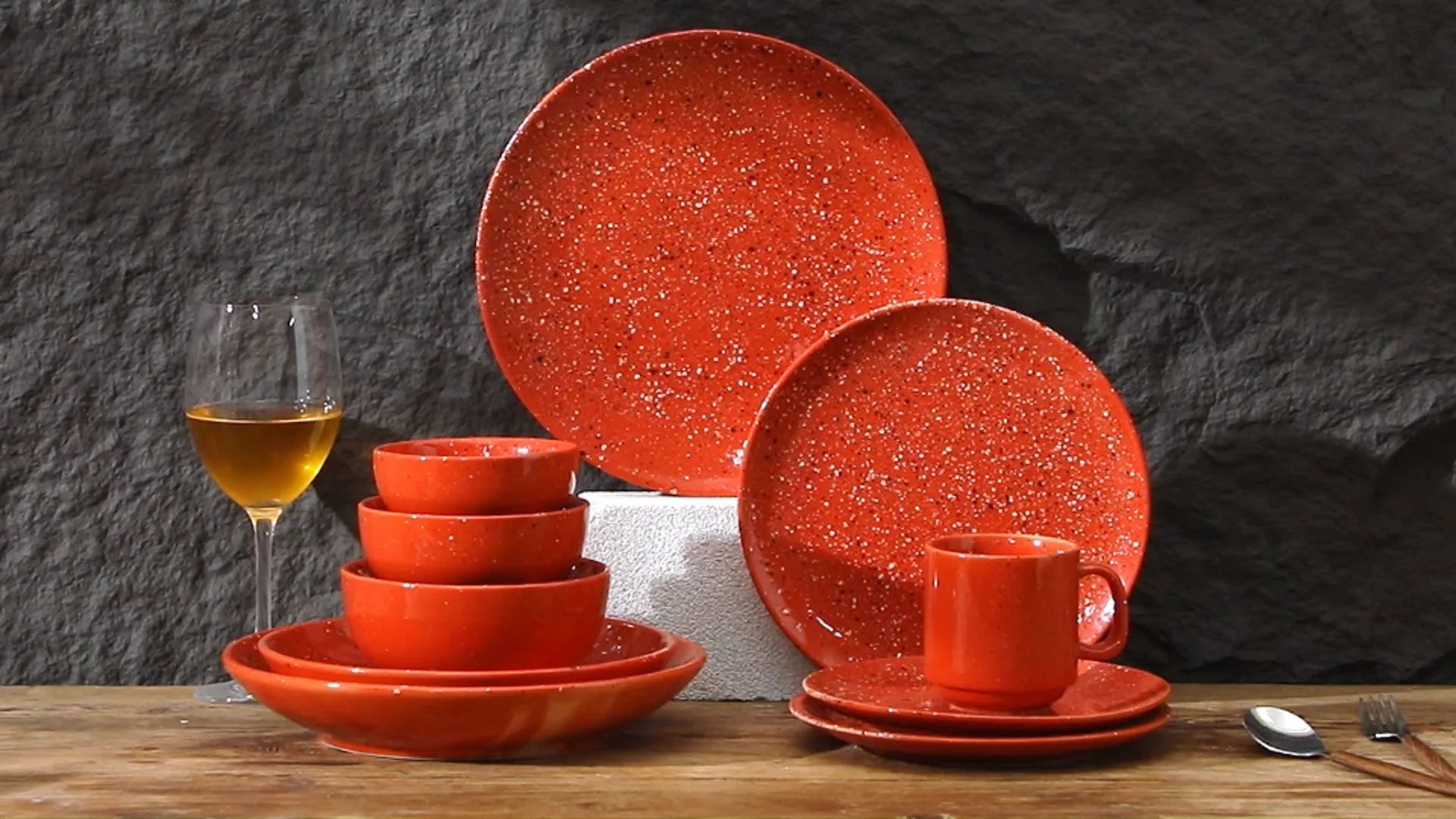 Attractive Splatter Design Nordic Stoneware Serveware Tableware Set ...
