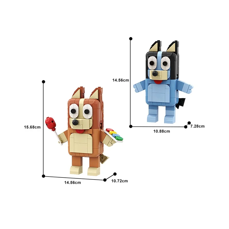 Goldmoc Cartoon Bluey Family Friends Figure Bingo And Bluey Building ...
