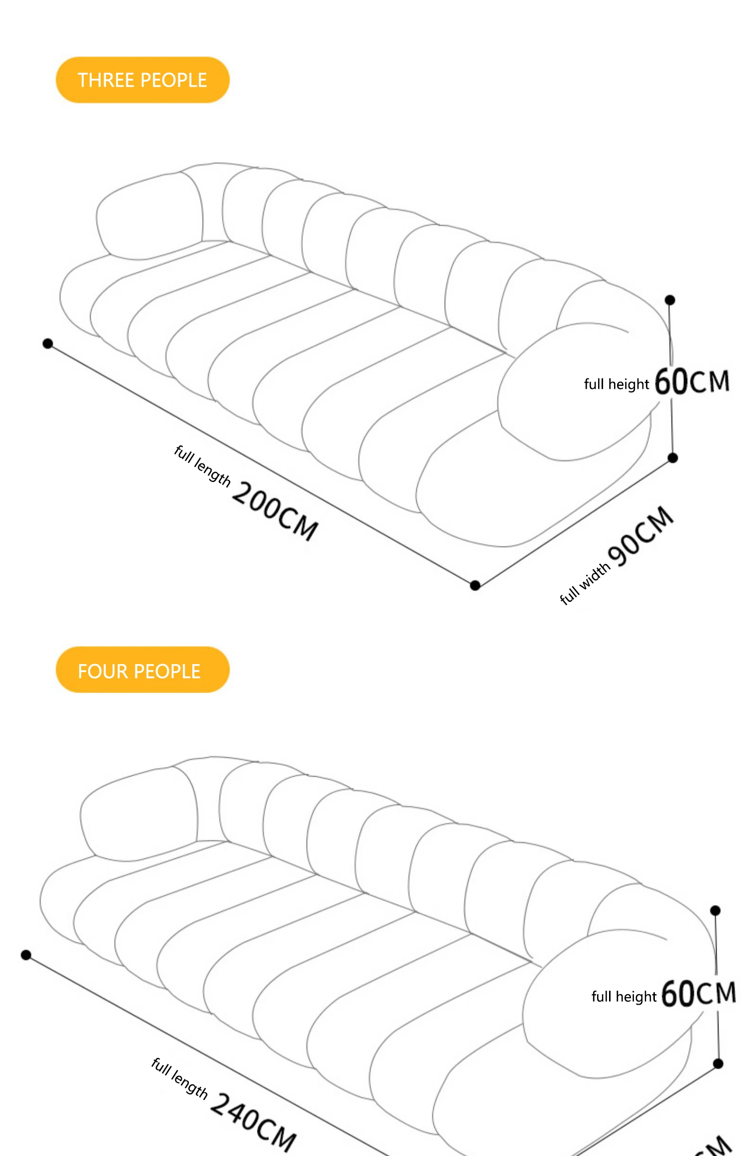 Maxky French Light Luxury Cream Style Fabric Sofa for Home