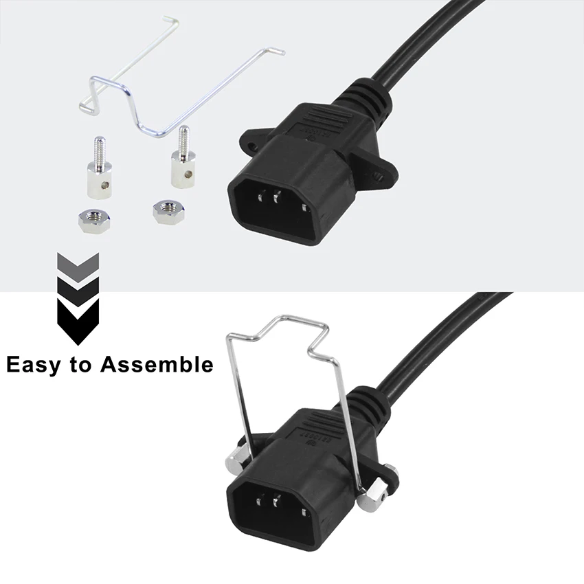 NEMA IEC C14 Outdoor Extension Cord Waterproof Black 16/3 SJTW Heavy ...