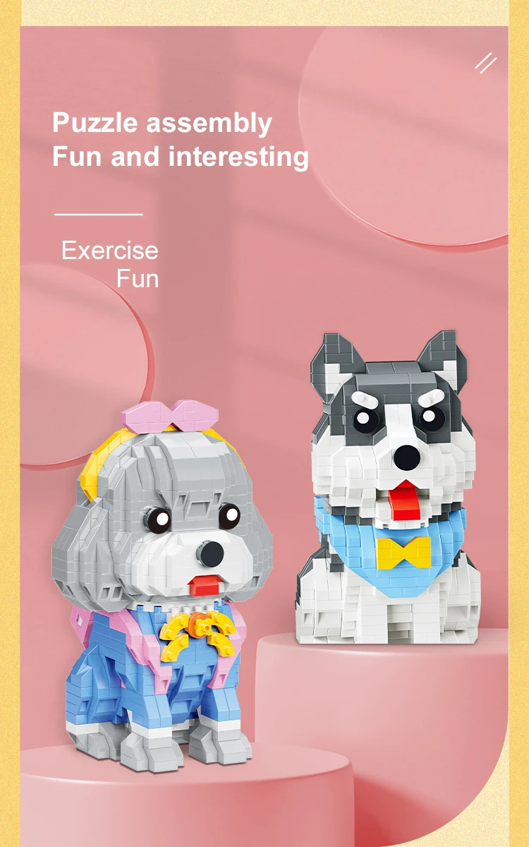 Moyu Mini Block Cute Animal Pet Dog Enlighten Creative Puzzle Brick ...