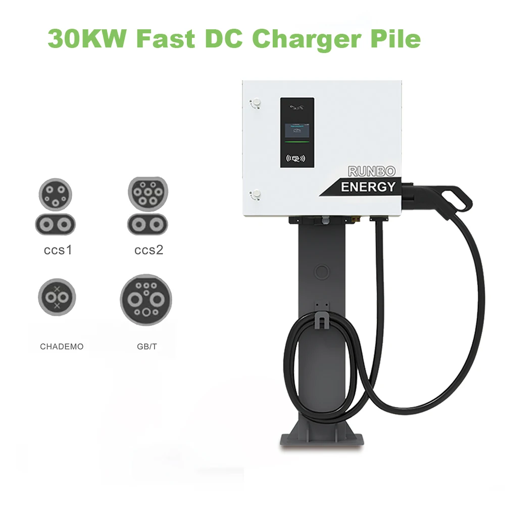 Car Charging Piles Dc Fast Ev Charger Station 30kw Gb/t Ccs2 Ip55 125a ...