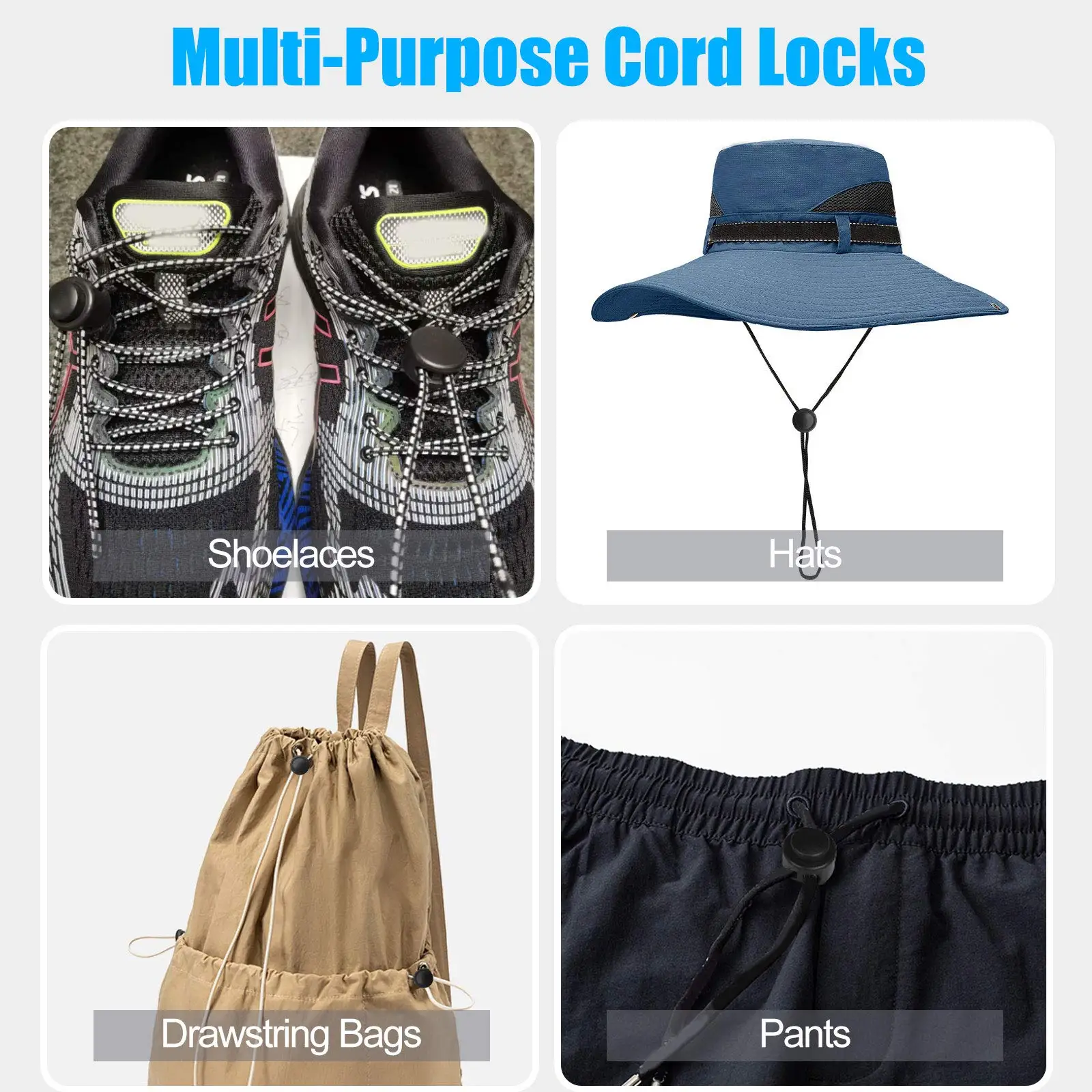 Ky Double Hole Plastic Barrel Cord Toggle Stopper End Lock Stopper ...