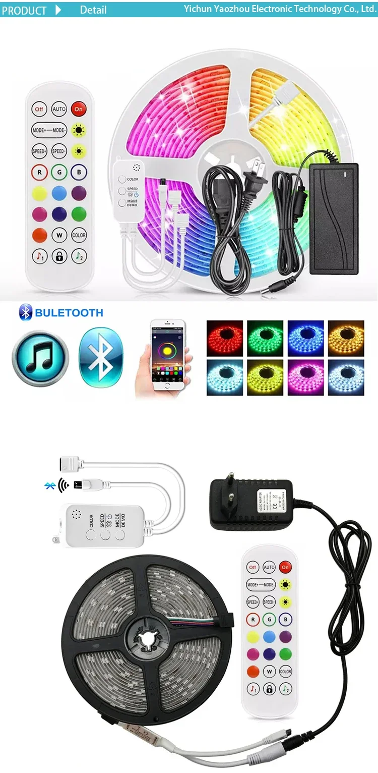Hight Brightness 5050 Rgb Waterproof Led Strip Set With Music Remote ...