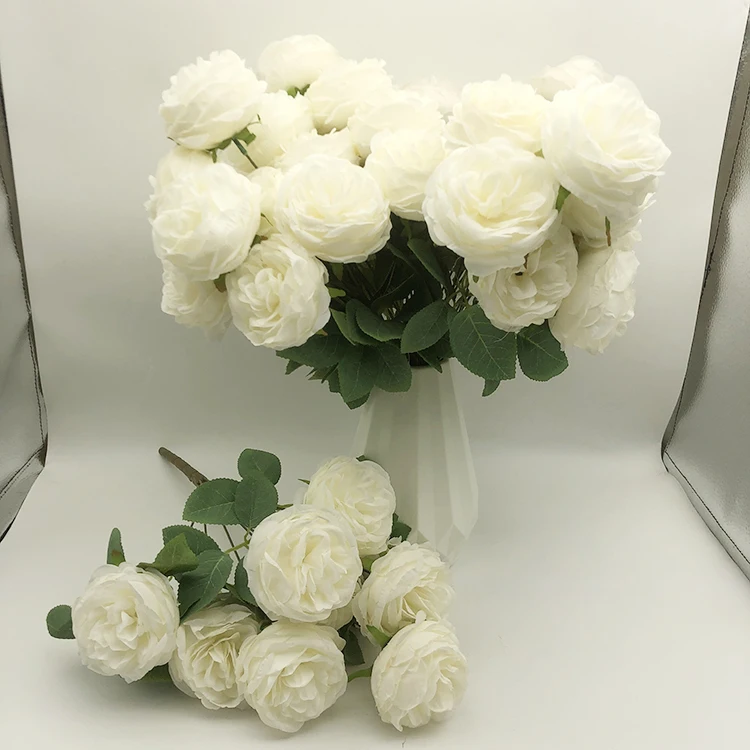K-0584 Flores Artificial White Flowers Rose Artificial Single Hydrangea ...