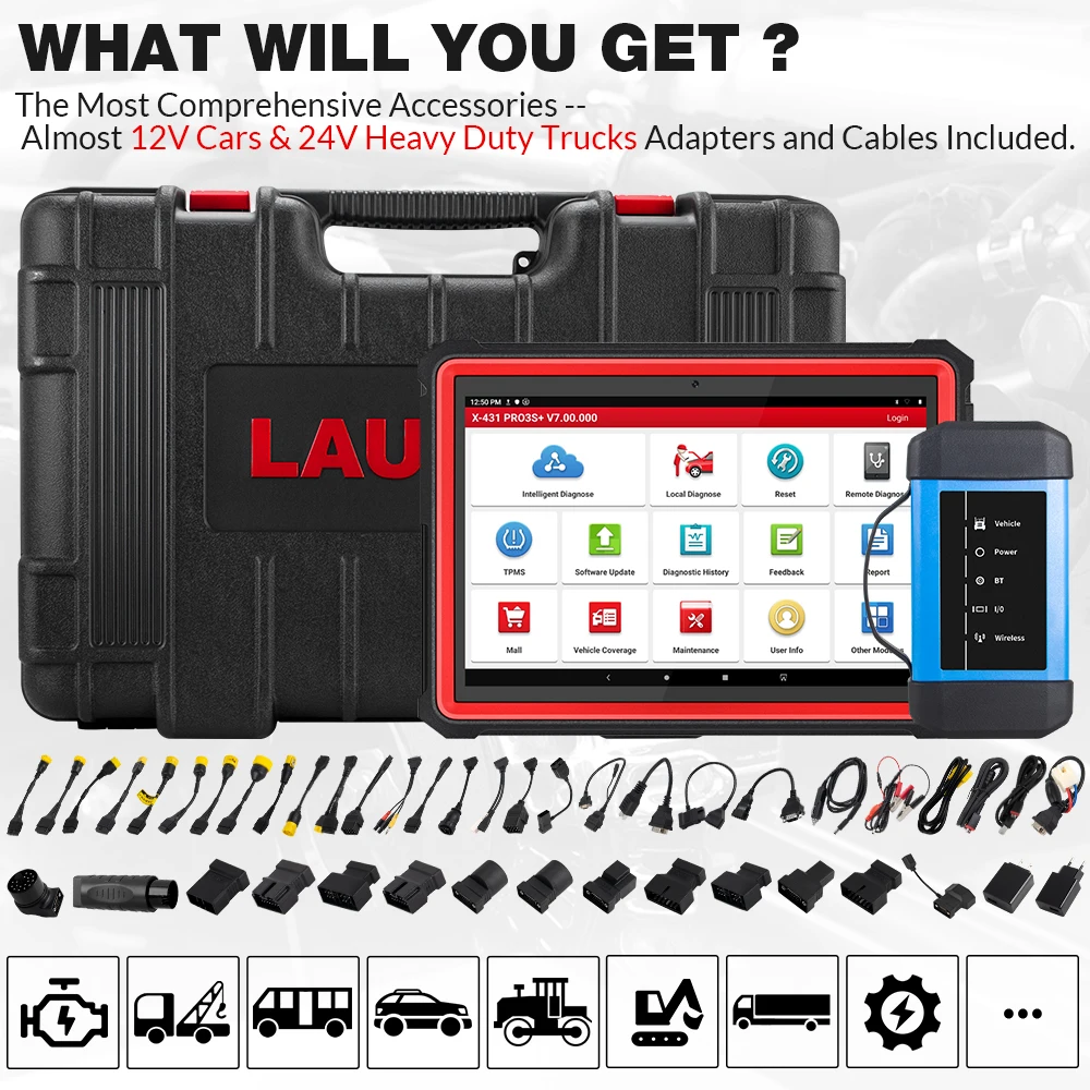 New Launch X431 PRO3S+HDIII 12V Car & 24V Truck Diagnostic Tool Online ...