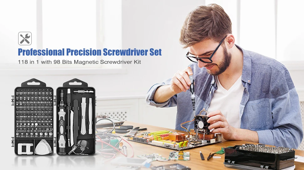 Mini Precision Screwdriver Set 117 118 in 1 Magnetic Screwdriver Bit ...