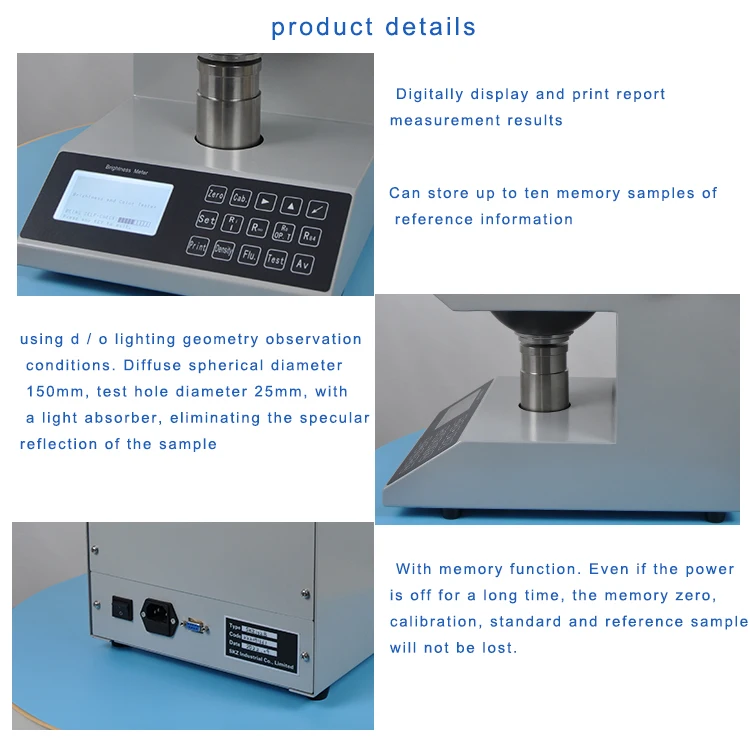Brightness Tester Colorimeter - Paper Color Testing Instrument