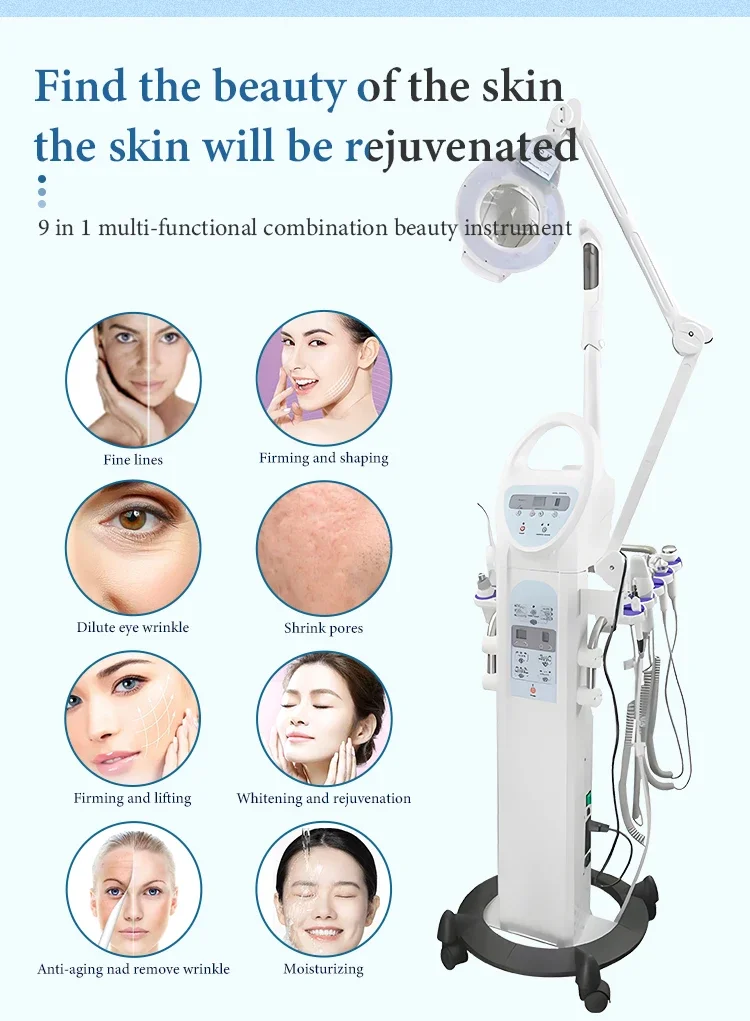 9 In1 High Frequency Ultrasonic Facial Machine With Steamer Skin ...