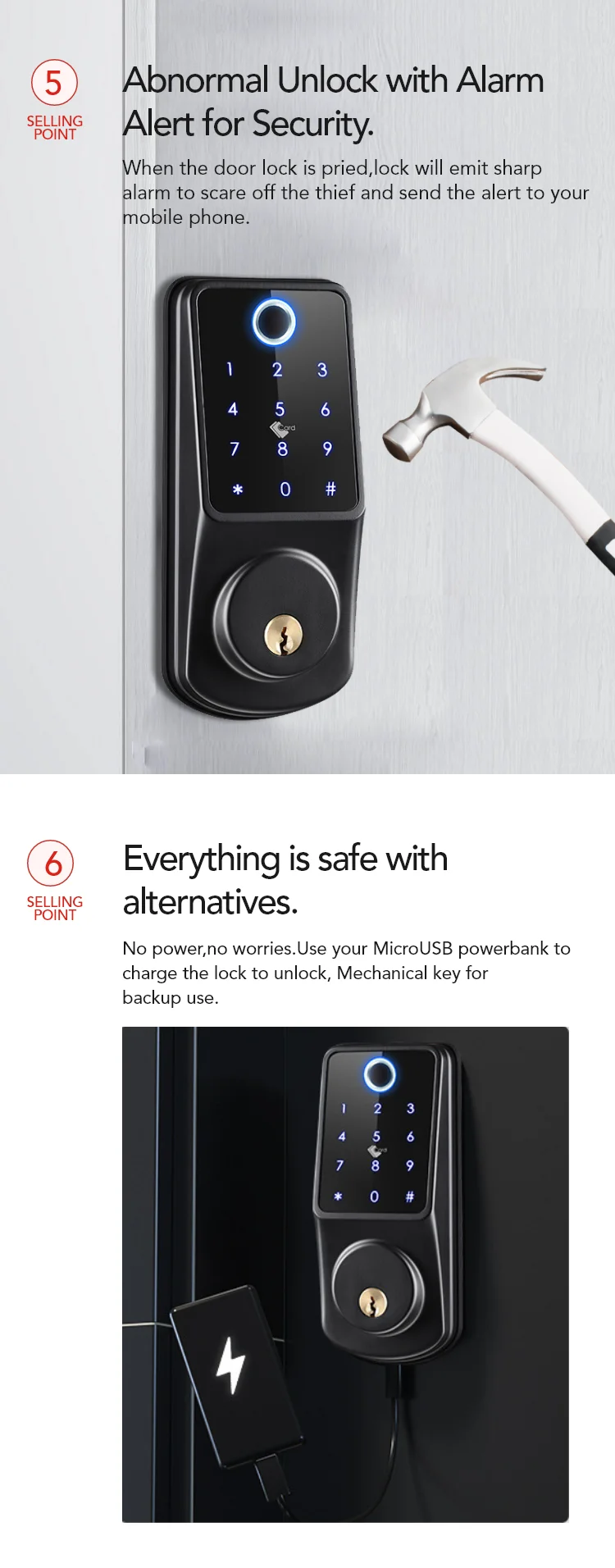 Fingerprint Deadbolt Lock - Intelligent Biometric Security