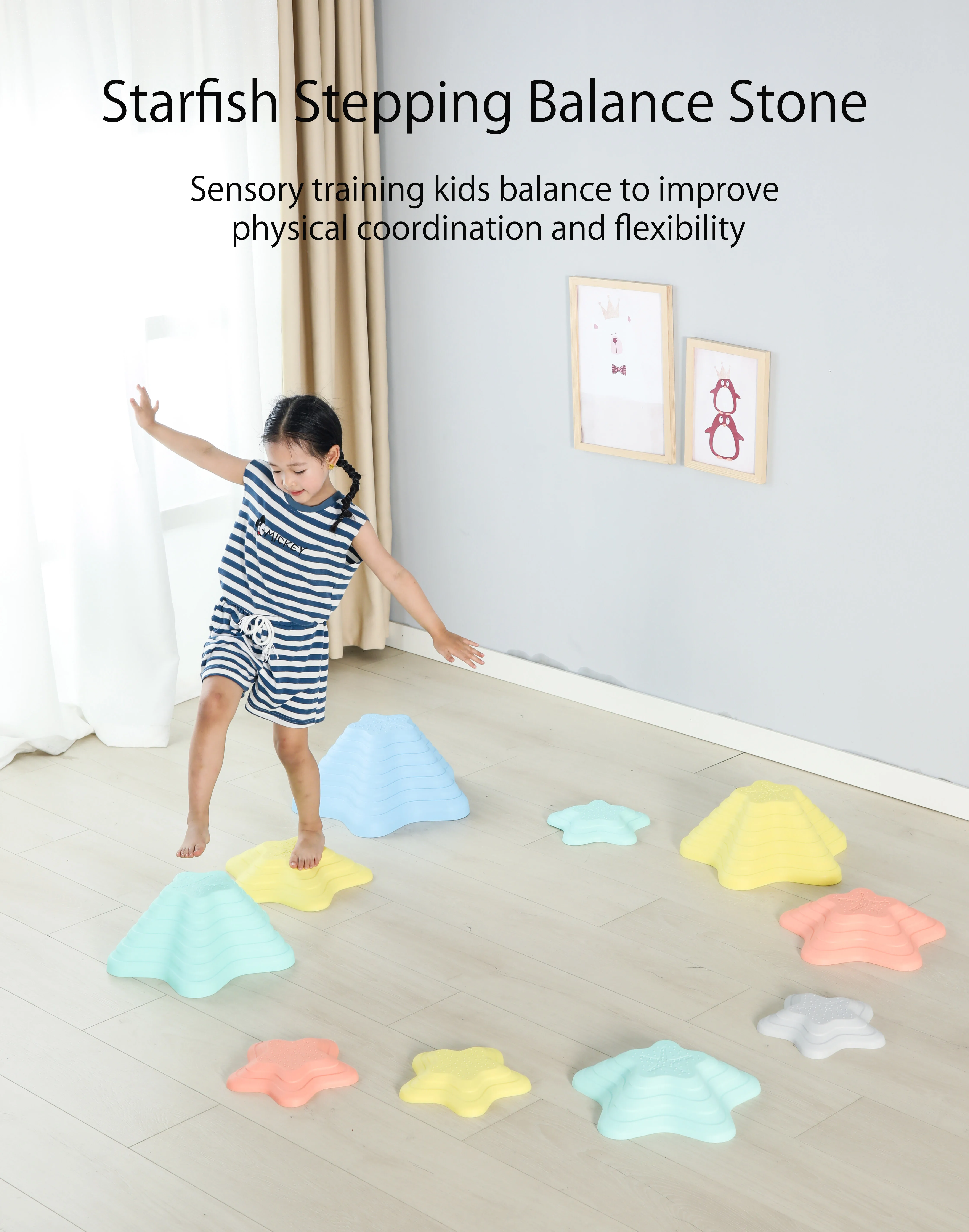 Starfish Shape Sensory Balance Toys Crossing River Stone Stepping ...