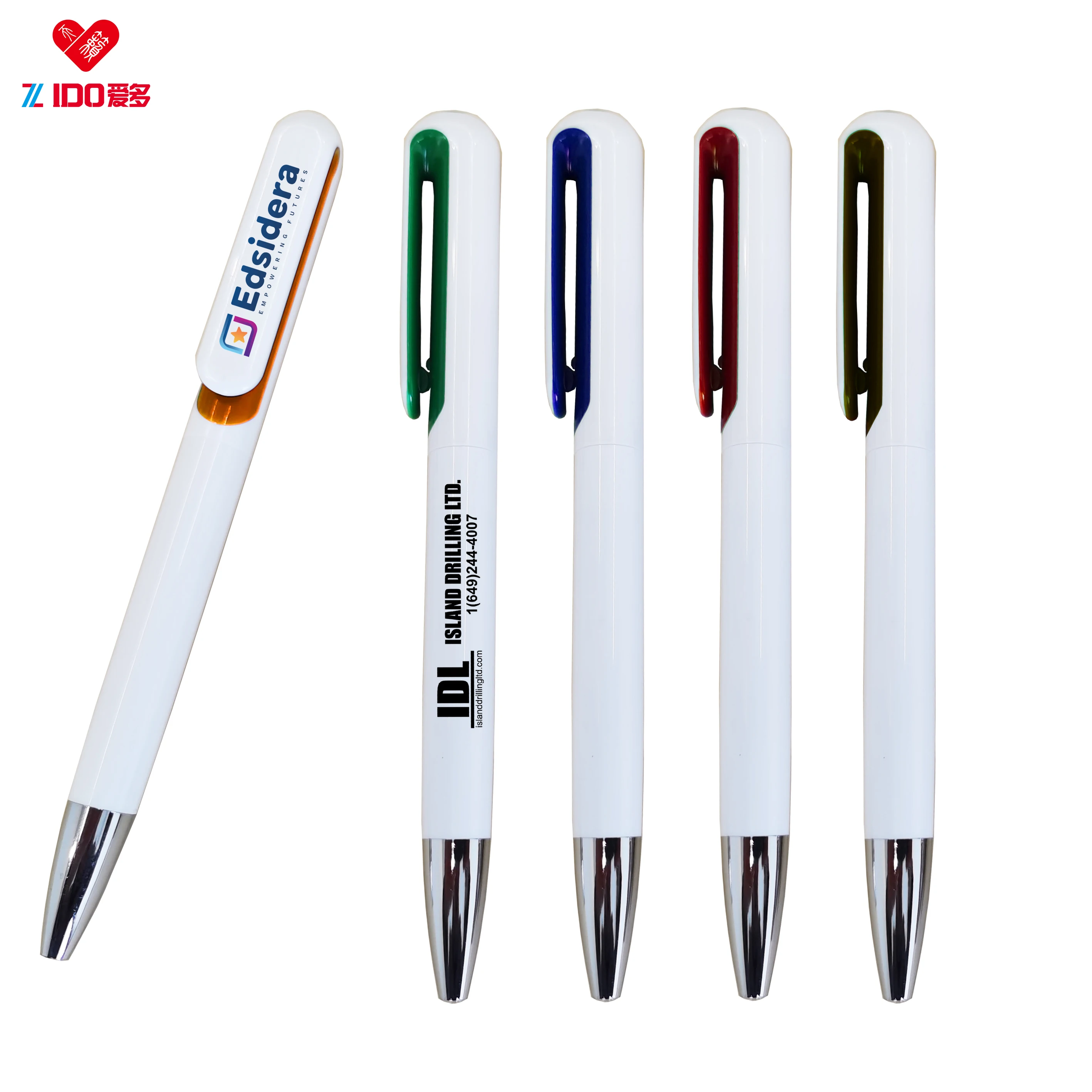 IDO-Customizable Logo Plastic Ballpoint Pen With logo 1.0mm Writing ...