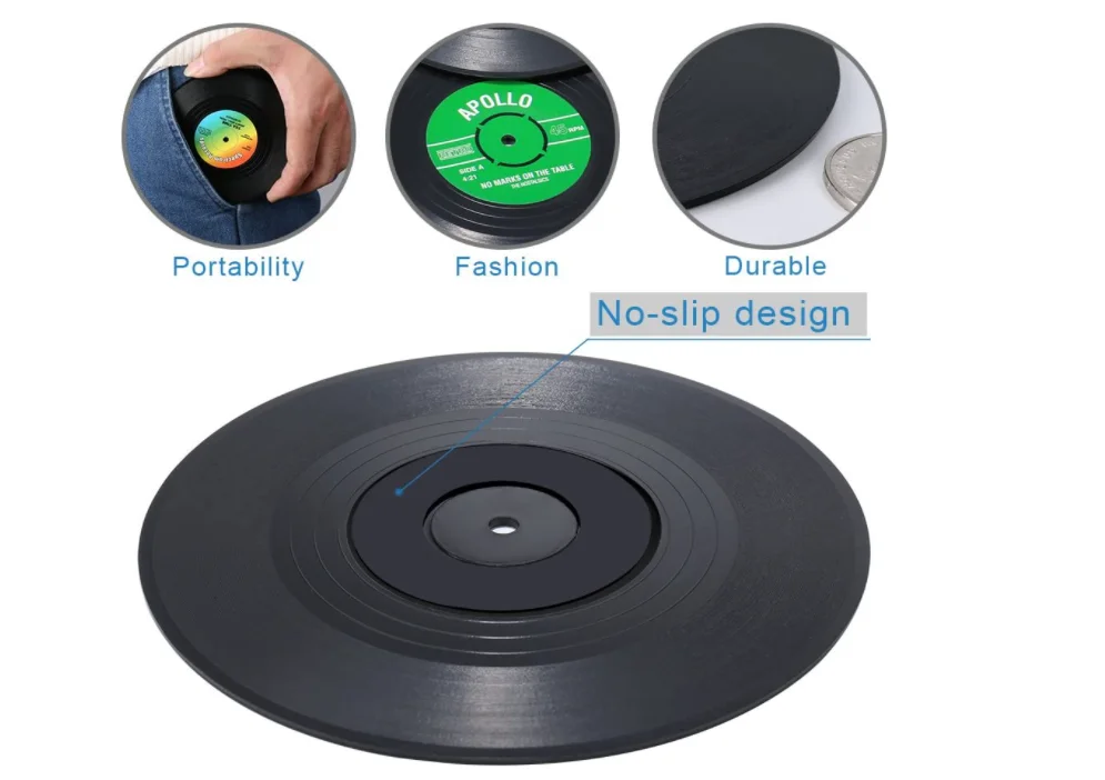 Wholesale Vintage Vinyl Record CD Coaster - Reusable & Personalized
