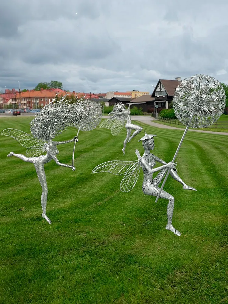 Custom Stainless Steel fairy Figure Sculpture for Hotel Garden Outdoor ...