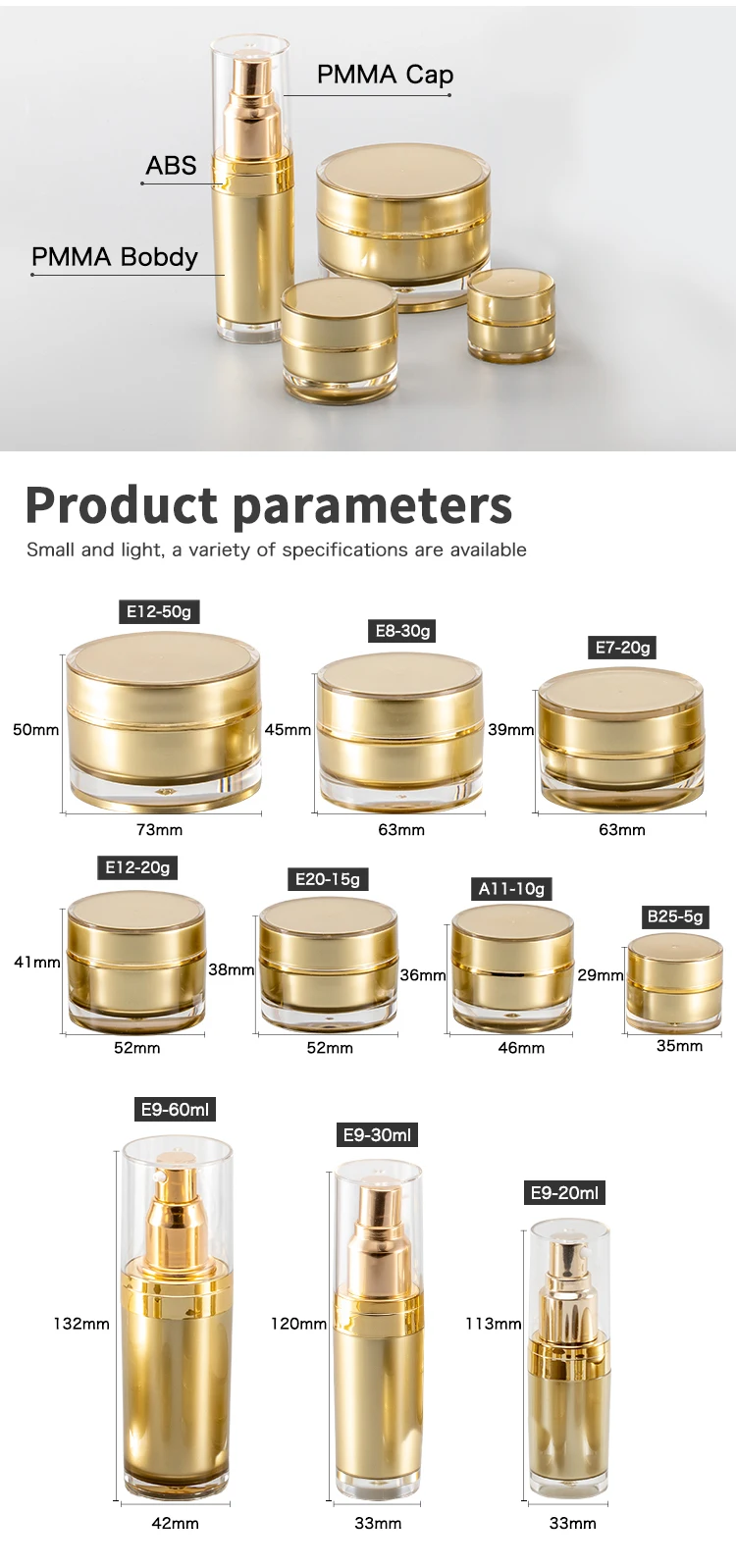 5g to 50g Cosmetic Jars - Ideal for Skin Care Packaging