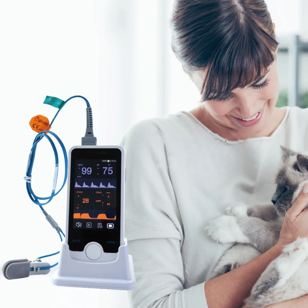 PET Veterinary Handheld Vital Signs Monitor Animal Bp Pr Temp Spo2 ...