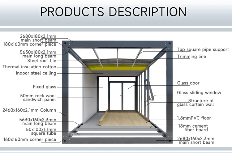 Modern Luxury Easy to Assemble 2 Floor Sea Prefab Container House for ...