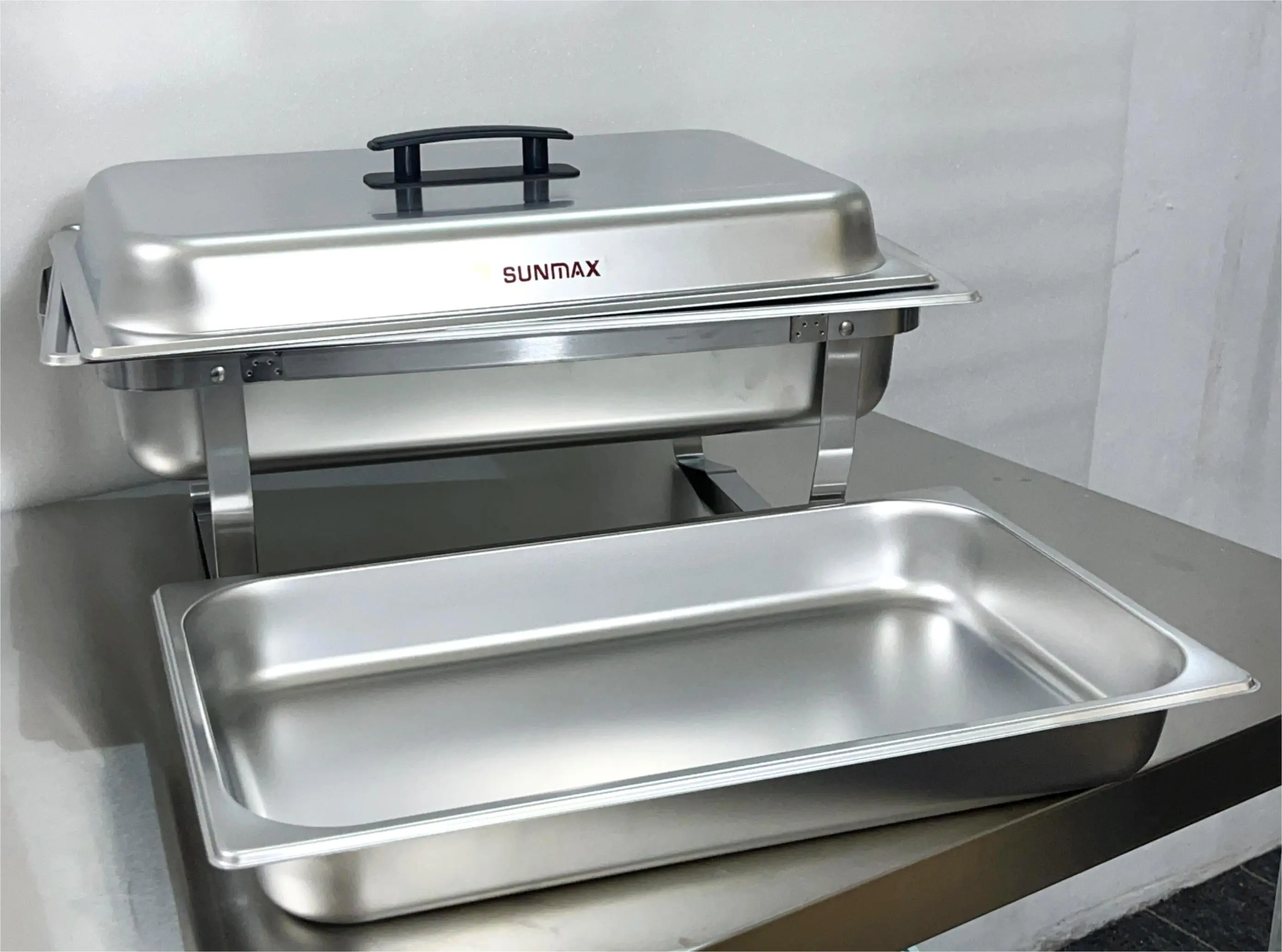 SUNMAX Stainless Steel Chafing Dish Buffet Set 9L Gold Roll Top Hanging ...