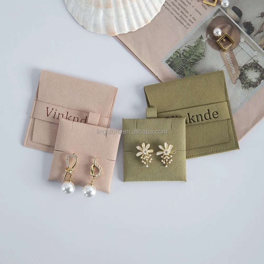 8*8 Cm Custom Logo Microfiber Pouch With Band Jewelry Packaging Gift ...