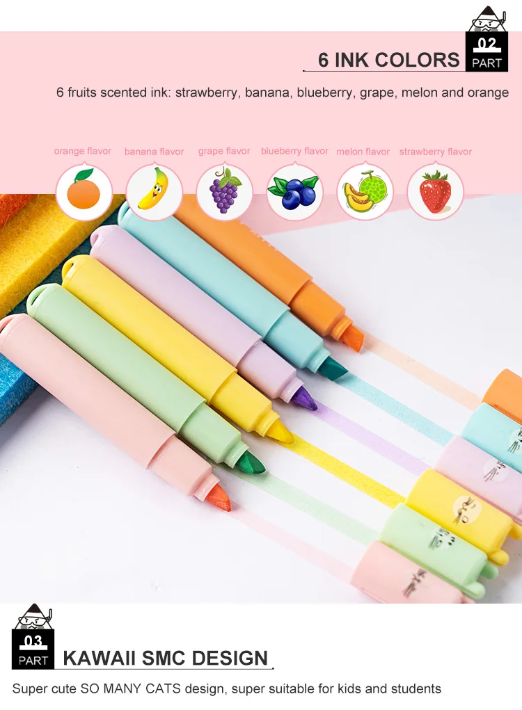 Wholesale Student Kids Cute Kawaii Mini Pastel Highlighter Marker - Buy ...