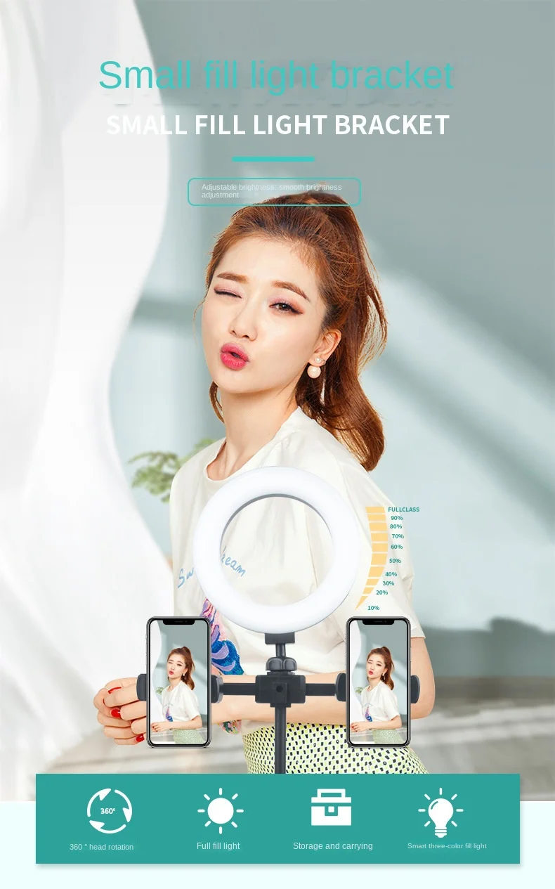 16cm Photo Ringlight Led Selfie Ring Light Phone Remote Control Lamp ...