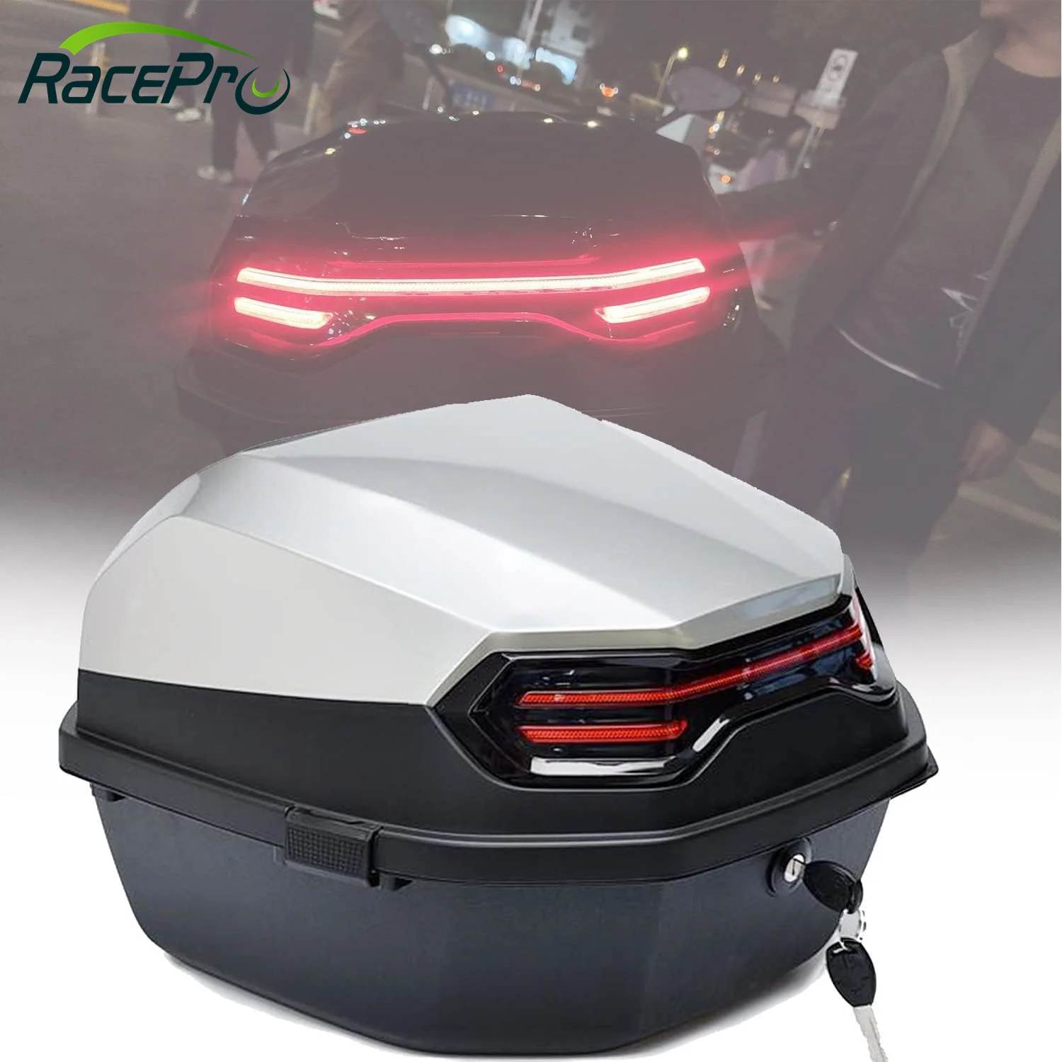Racepro Universal Motorcycle Top Case Motorcycle Trunk Universal Helmet ...