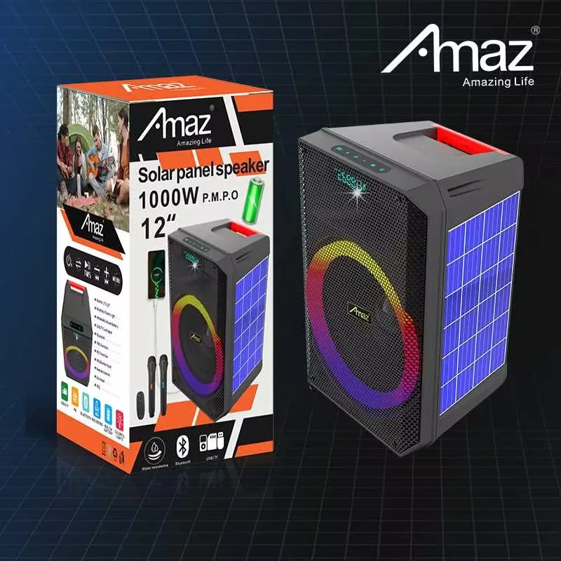 12inch Solar Speaker Outdoor Portable Trolley Audio Dj Party Speaker ...