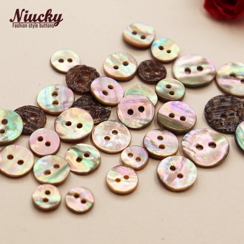 Wholesale Customizable Natural Gold Abalone Shell Buttons, 2-Hole ...