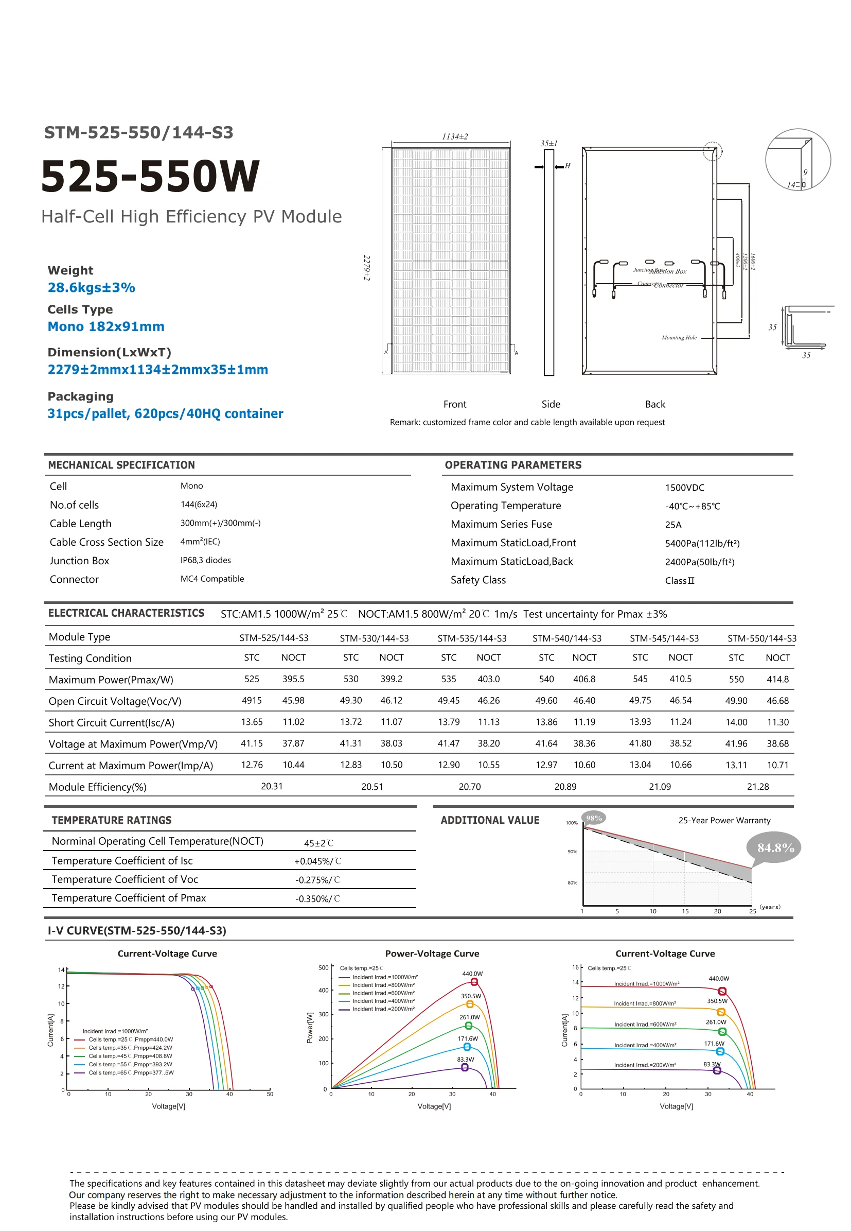 江泰克太阳能电池板545瓦stm-545/144-s3 545瓦单太阳能电池板系统550w 555w - Buy 双层玻璃太阳能电池板 ...