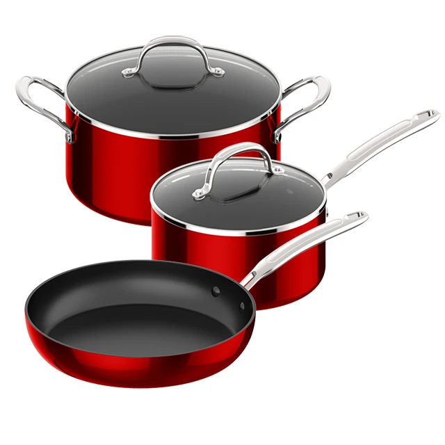 Home Cooking Aluminum Nonstick Fry Pan Saucepan And Casserole Cookware ...