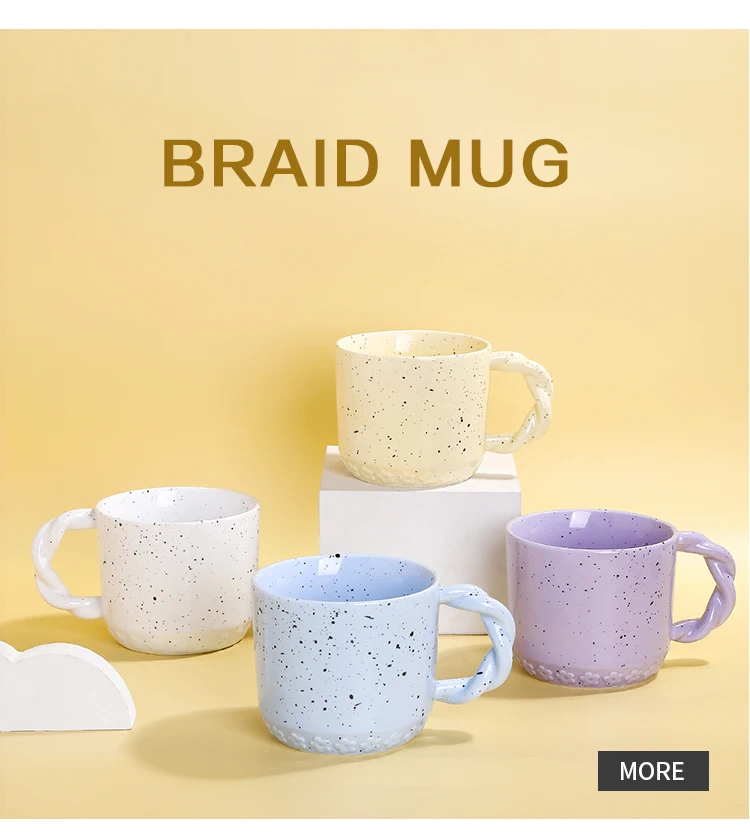 Cute Ceramic Mugs with Embossed Flower Design - Perfect Gift