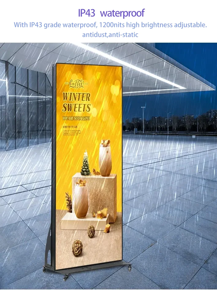 Led Banner Panel P2 Kiosk Stand Digital Advertising Sign Player Smart ...
