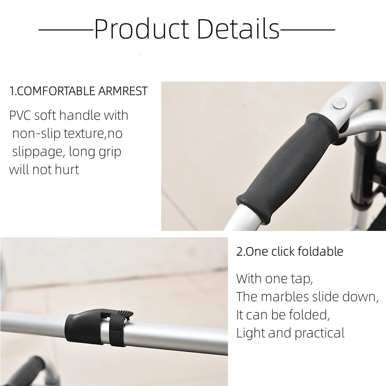 Foldable Auxiliary Walking Aid Aluminum Alloy Safety Handrail Walker ...