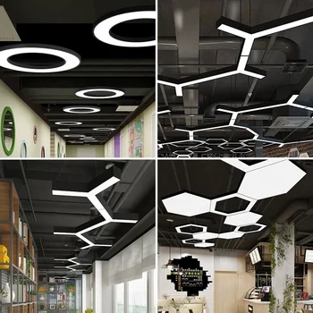 Custom Led Super Bright Office Pendant Light Seamless Splicing Long ...