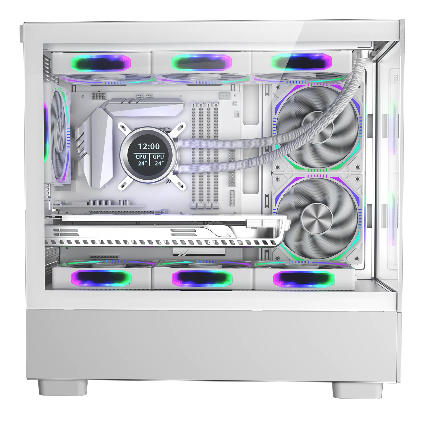 OEM Custom Mini ITX Micro ATX Computer Case with Dual Tempered Glass Panel