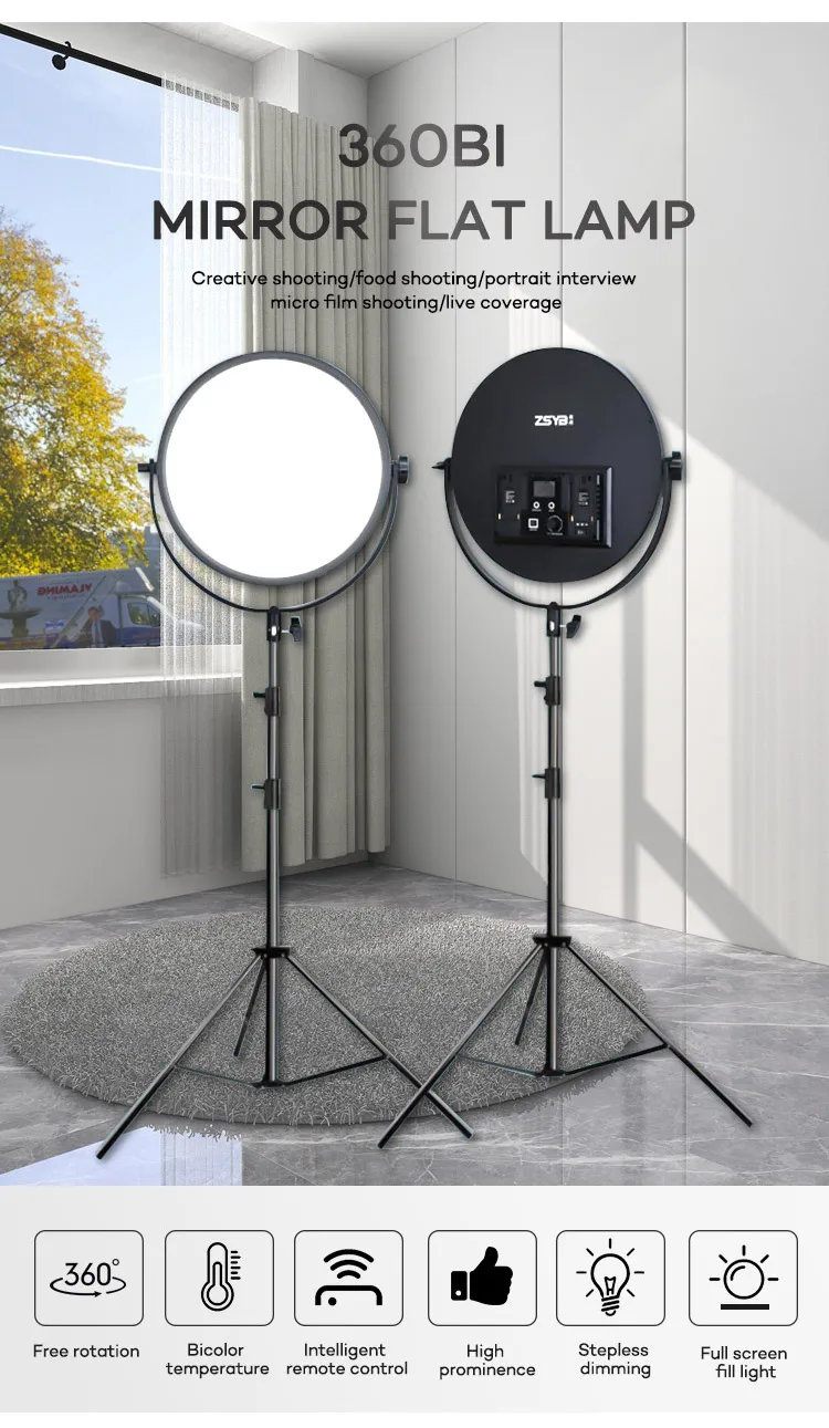 Zsyb Round Shape 60w Portable Professional Photography Lighting Led ...