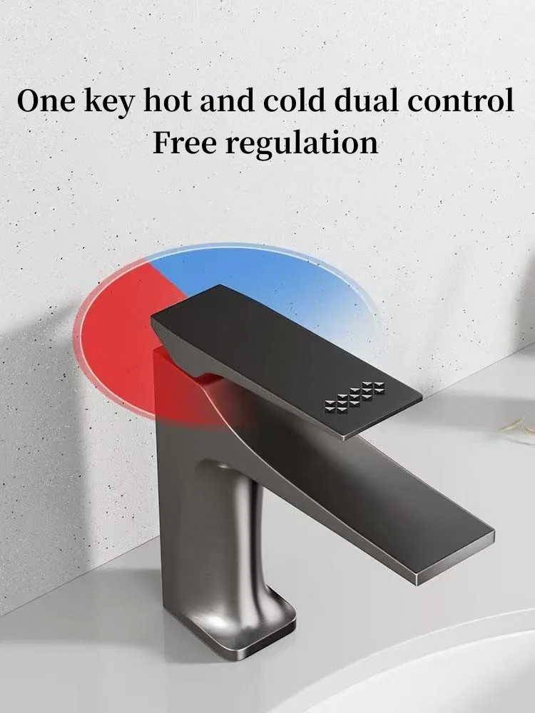 Modern Design Single Lever Gun Gray Washbasin Faucet Zinc Alloy Hot ...