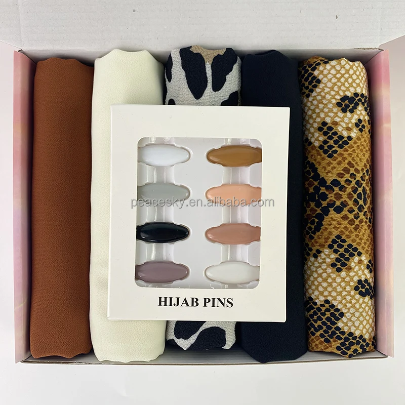 Shop Our Gift Box of Muslim Printed Chiffon Hijab Scarf