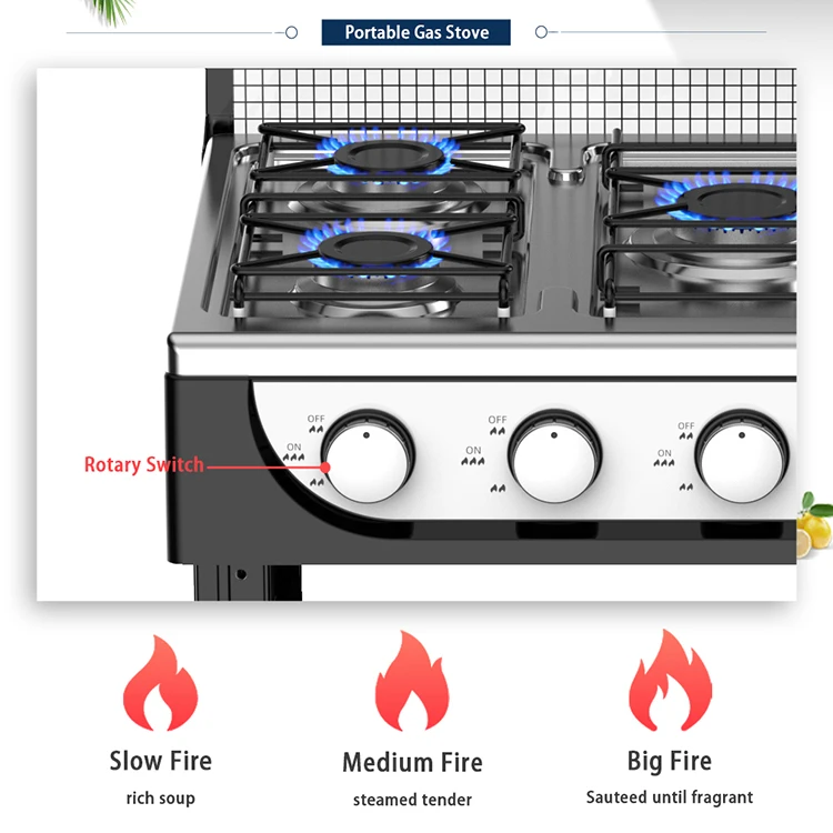 Commercial Kitchen Gas Stove - 5 Burner Cooktop for Outdoor