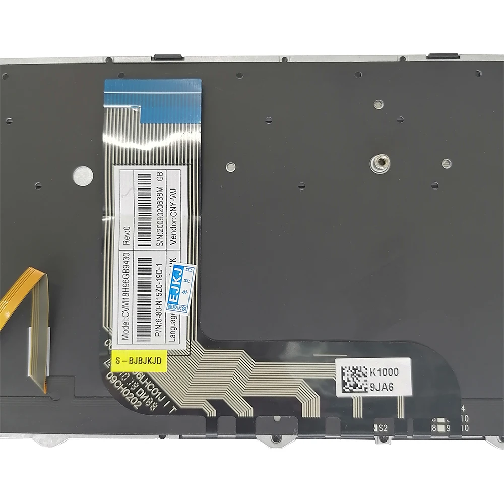 Black Frame UK Backlit Laptop Keyboard for Hasee Models